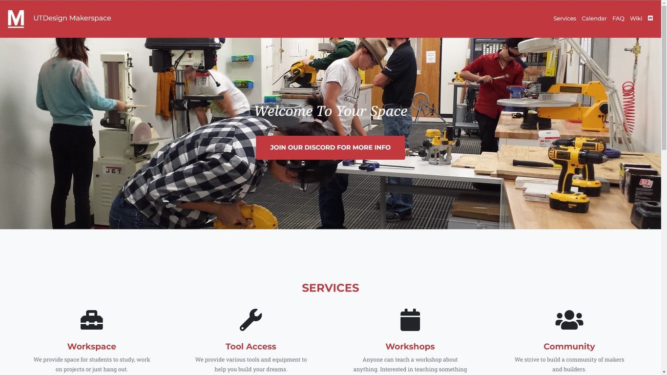UTDesign Makerspace Website - Hudson Samuels
