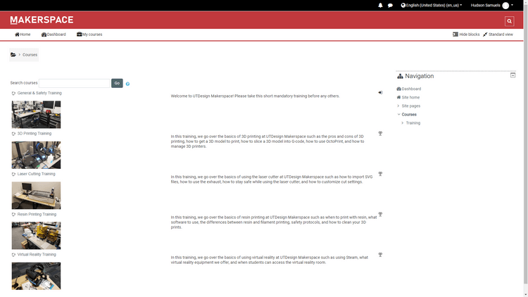 UTDesign Makerspace Trainings - Hudson Samuels